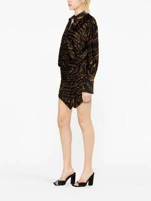 Attico Abstract-patterned Shirt Dress - Black