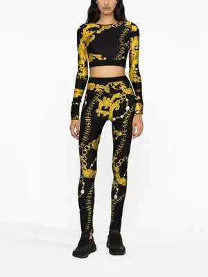 Versace Logo Couture-print Crop Top