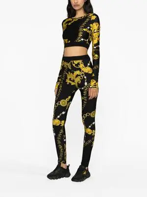 Versace Logo Couture-print Crop Top