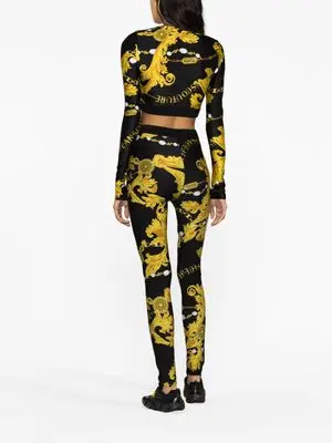 Versace Logo Couture-print Crop Top
