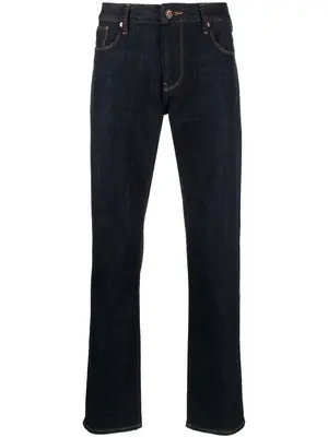 Emporio Armani Dark-wash Straight-leg Jeans - Blue