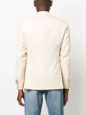 LARDINI Single-breasted Cotton-blend Blazer - Neutrals