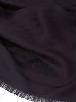 Prada Symbole Logo-jacquard Scarf - Black