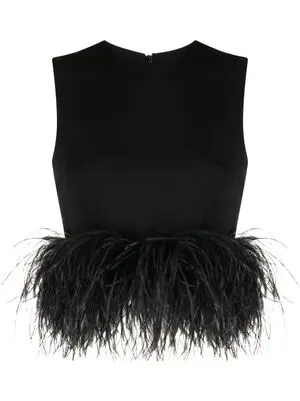16Arlington Feather Detail Cropped Top