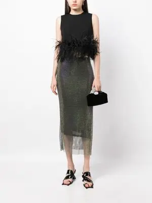 16Arlington Feather Detail Cropped Top