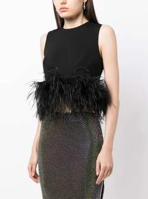 16Arlington Feather Detail Cropped Top