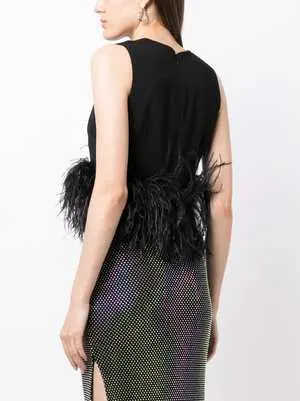 16Arlington Feather Detail Cropped Top