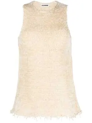 JIL SANDER Frayed Knitted Top