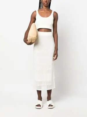 FRAME Crochet-knit Cropped Top