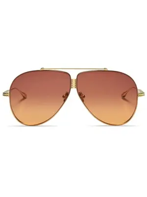 Valentino Garavani Rockstud Pilot-frame Sunglasses - Gold