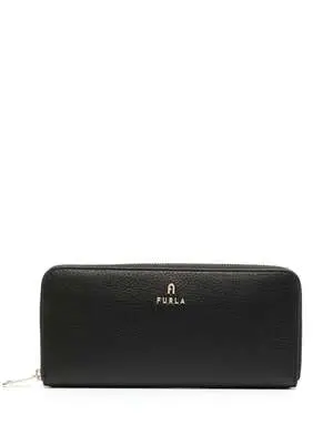 Furla Logo-plaque Leather Wallet - Black