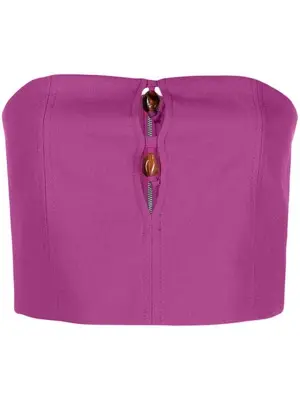 GANNI Bead-embellished Crop Top