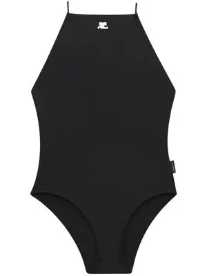 COURREGES Logo-patch Detail Swimsuit - Black