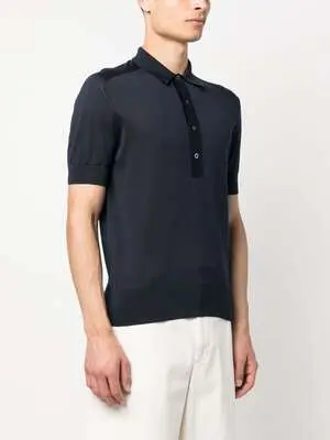 MOORER Semi-sheer Silk Polo Shirt