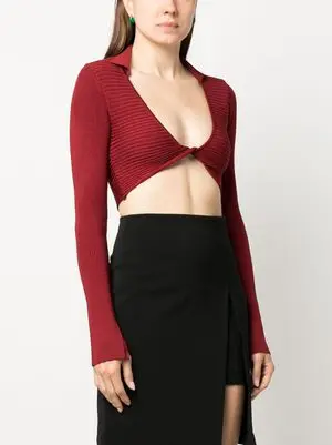 Patrizia Pepe Scoop-neck Cropped Top