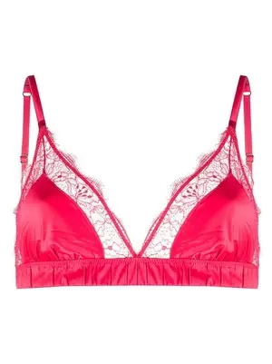 Love Stories Sheer Floral Detailed Lace Bralette - Pink