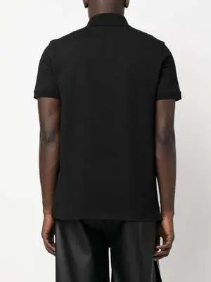 Balmain Monogram-pattern Piqué Polo Shirt - Black