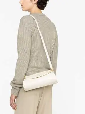 JIL SANDER Small Cannolo Shoulder Bag - White