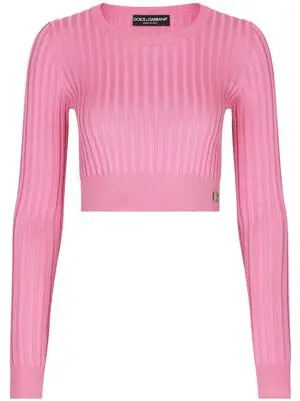 Dolce & Gabbana Dg-plaque Cropped Top