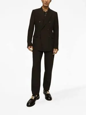Dolce & Gabbana Double-breasted Linen Blazer - Brown