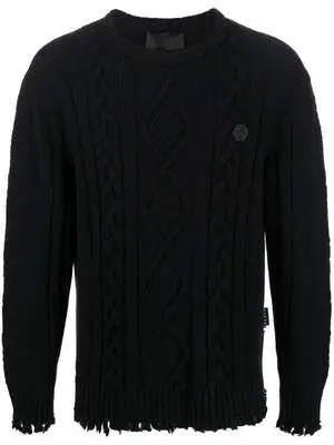 Philipp Plein Cable-knit Jumper - Black