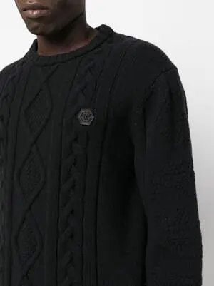 Philipp Plein Cable-knit Jumper - Black