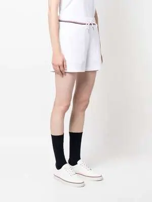 Thom Browne Logo-patch Cotton Sweat Shorts