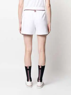 Thom Browne Logo-patch Cotton Sweat Shorts
