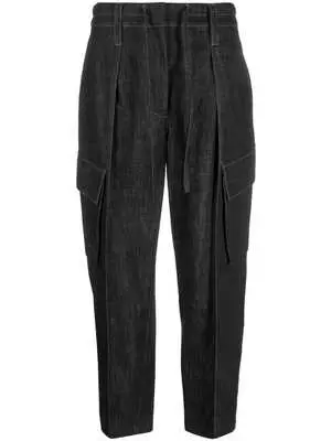 Brunello Cucinelli Denim Cargo Trousers - Black