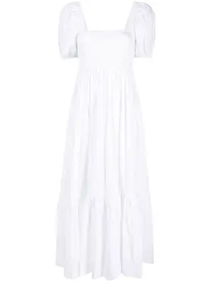 GANNI Puff-sleeve Organic Cotton Dress