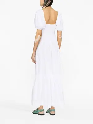 GANNI Puff-sleeve Organic Cotton Dress