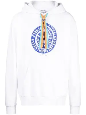 COUNTY OF MILAN Marcelo Burlon Swirl Print Cotton Hoodie - White