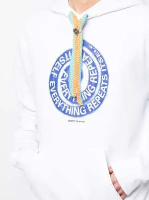 COUNTY OF MILAN Marcelo Burlon Swirl Print Cotton Hoodie