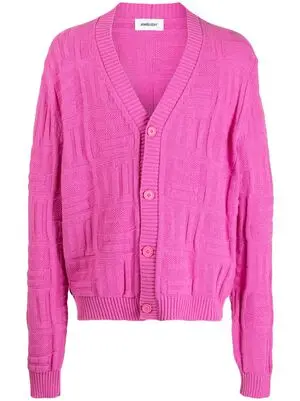 AMBUSH Monogram-pattern Knit Cardigan - Pink