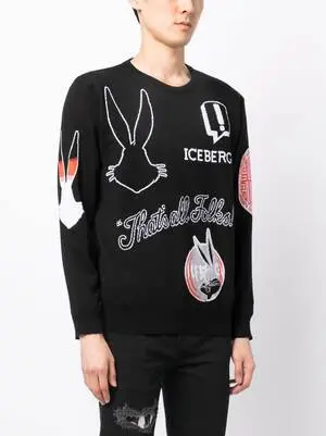 Iceberg Patterned Intarsia-knit Jumper