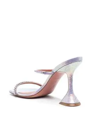 Amina Muaddi Gilda 95mm Iridescent-glitter Sandals