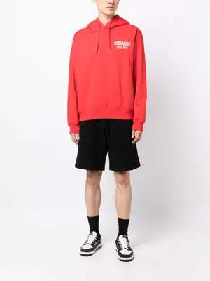 Dsquared2 Cotton Logo Hoodie - Red