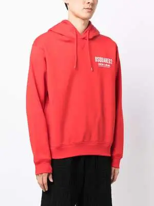 Dsquared2 Cotton Logo Hoodie - Red
