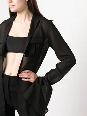 MONOT Georgette Semi-sheer Shirt
