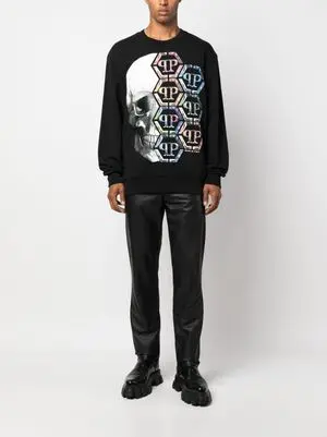 Philipp Plein Skull-print Cotton Sweatshirt