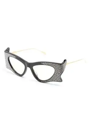 Gucci Crystal-embellished Irregular-shape Sunglasses