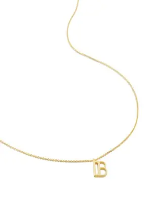 Monica Vinader B Pendant Charm Necklace - Gold