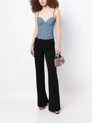 FLEUR DU MAL Denim Bustier Top - Blue