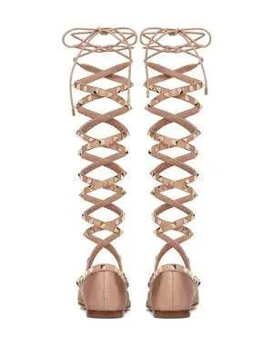 Valentino Garavani Rockstud Embellished Ballerinas - Pink