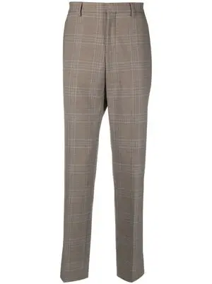 Moschino Tailored Plaid-check Trousers - Brown