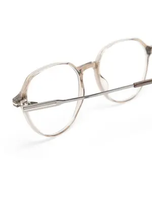 TOM FORD T-logo Round-frame Glasses - Brown