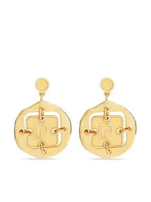 Rabanne Medal Drop Earrings - Gold