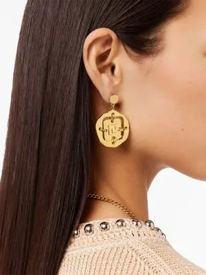 Rabanne Medal Drop Earrings