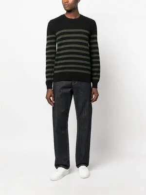 A.p.c. Striped Wool Jumper - Black