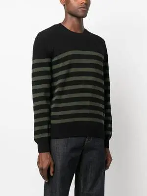 A.p.c. Striped Wool Jumper - Black